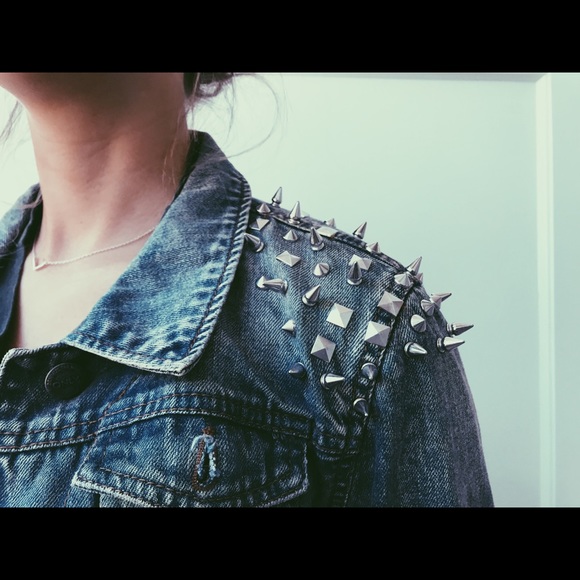 Only | Jackets & Coats | Spiked Denim Jacket | Poshmark
